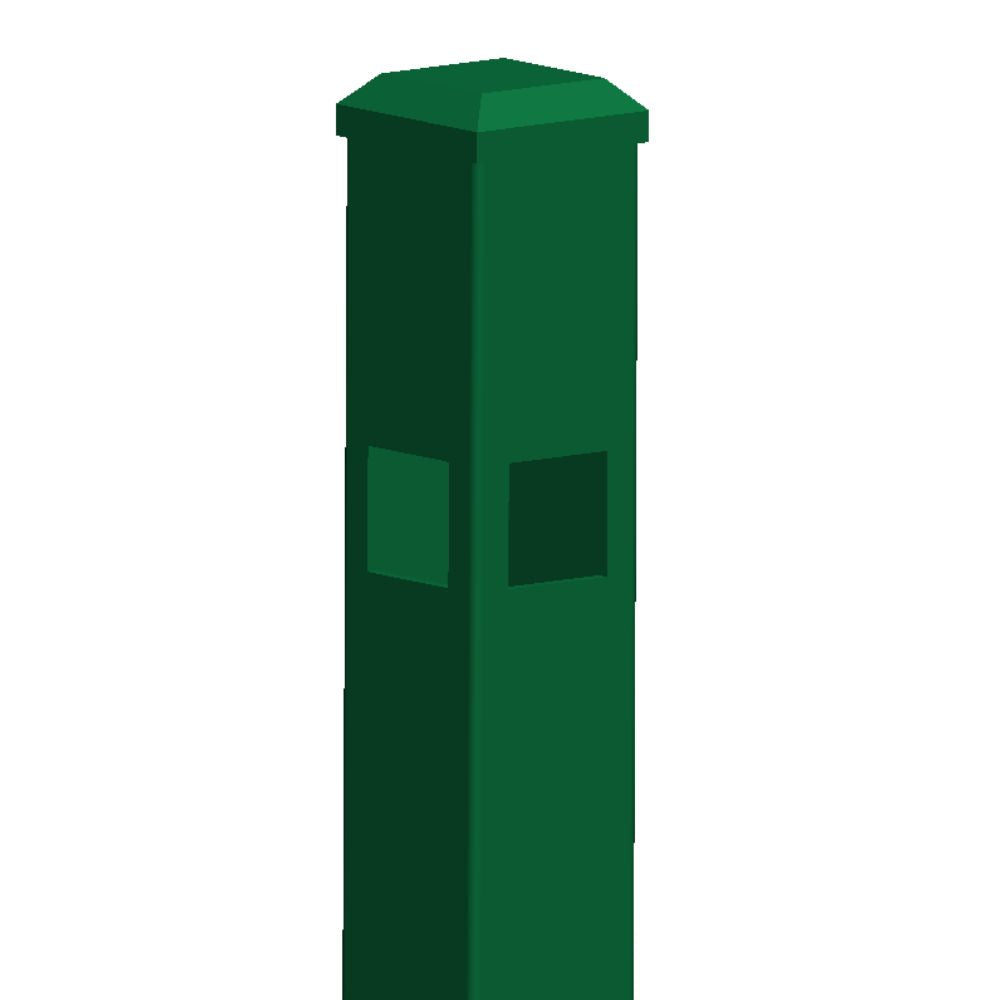 2" x 72'' Parkway Corner Post Full Double Picket Spear Head (Green)