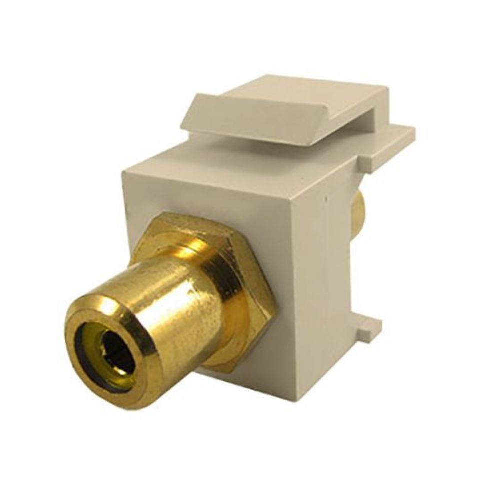 SCP RCA Keystone Snap-In Insert Module 50pcs./Master Pack Yellow Bezel