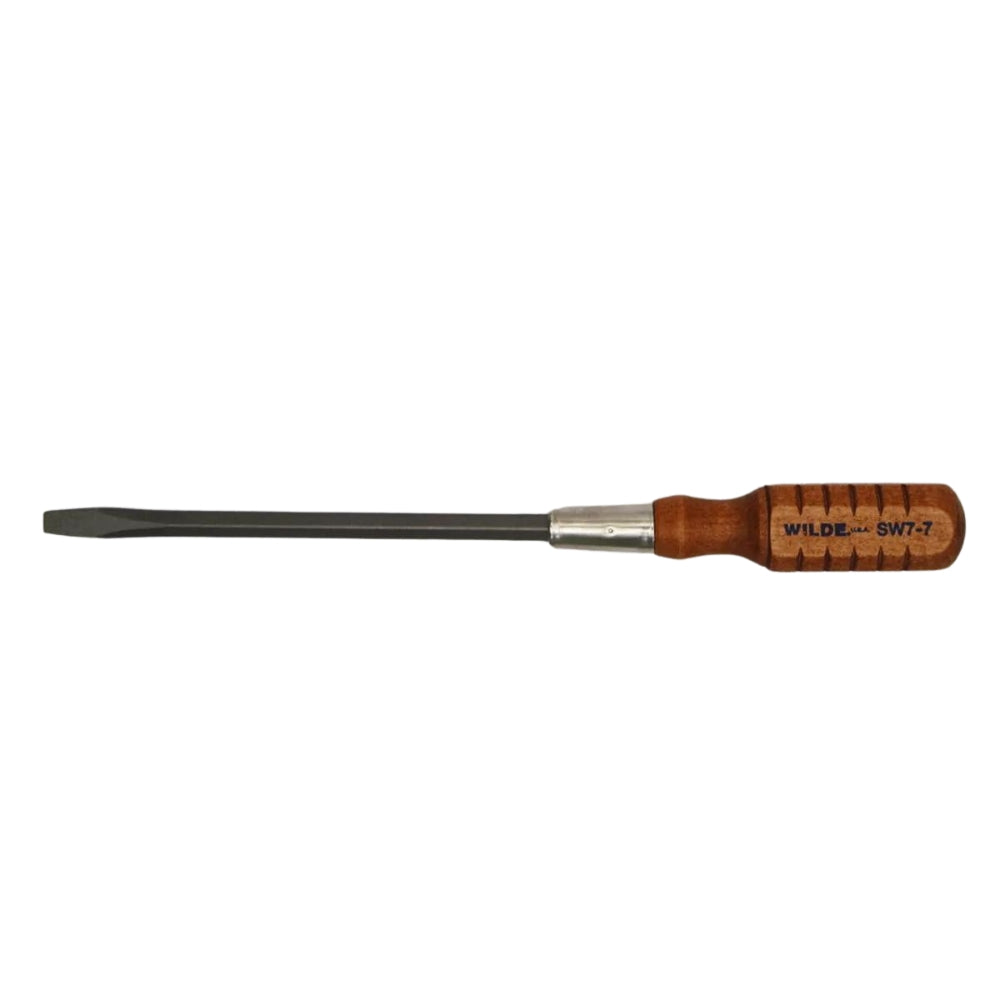 Wilde Tool Wood Handle Screwdriver Slotted, 5/16″ Bit SW7-7/BB