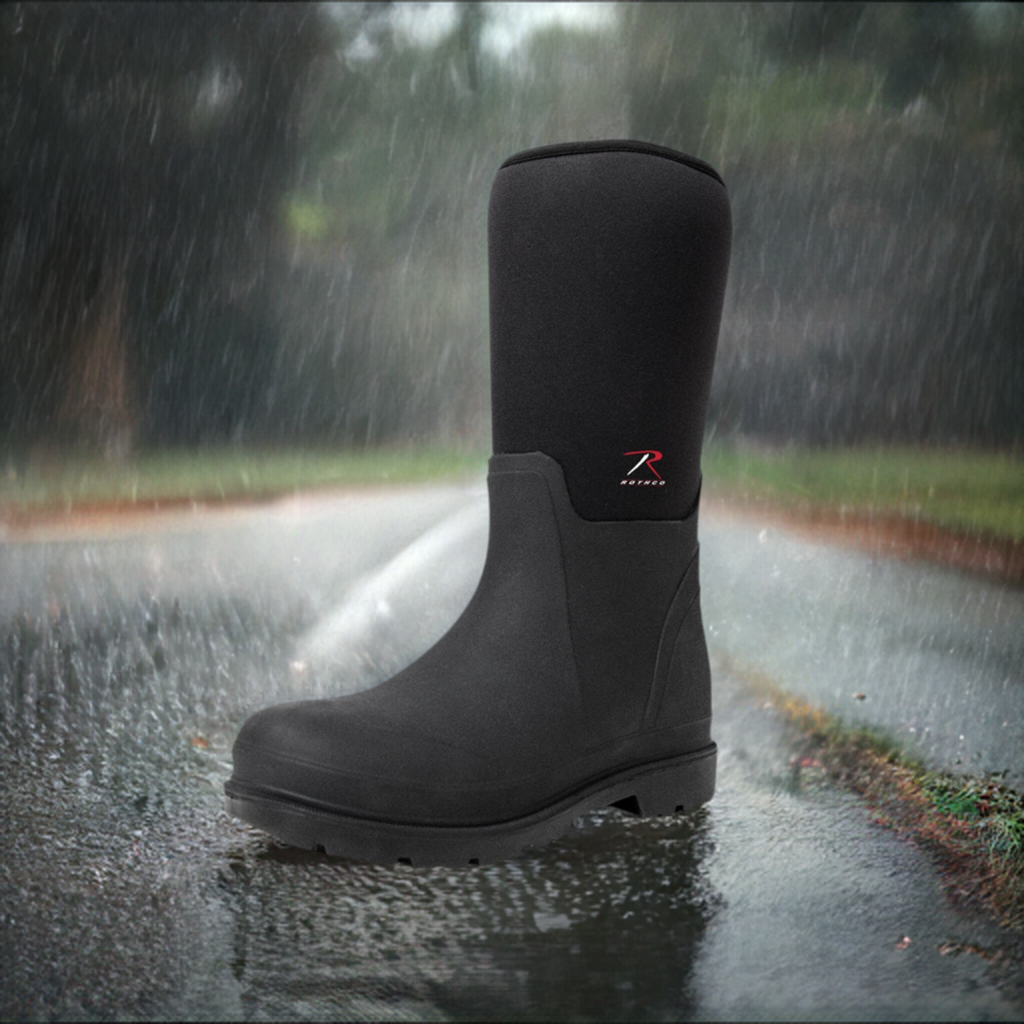 Rothco Waterproof Rubber Boots - Black - 14.5 Inch