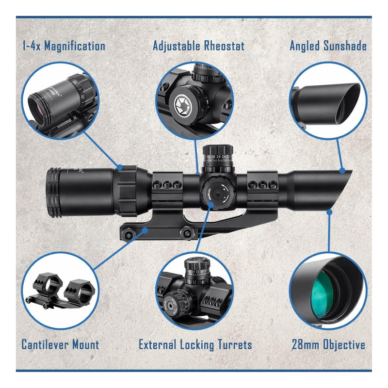 Barska 1-4x 28mm IR SWAT-AR Tactical Rifle Scope AC11872