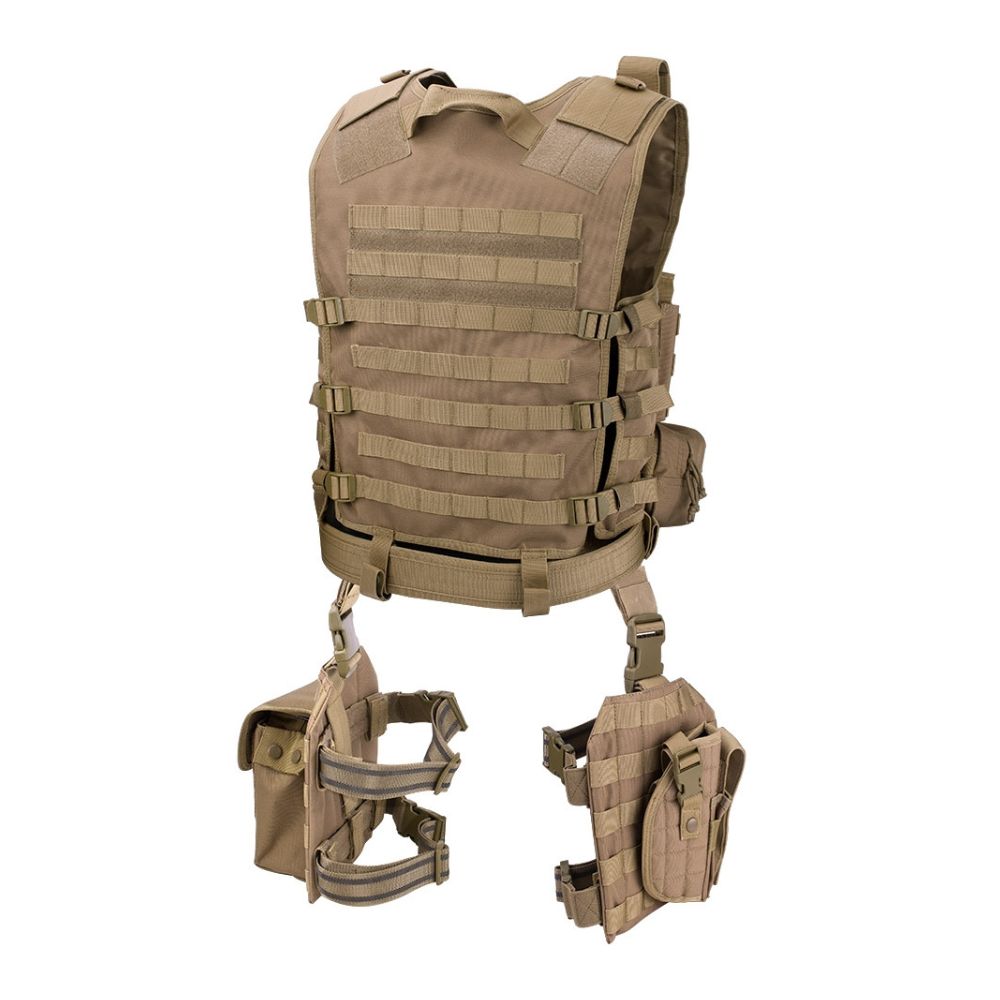 Barska Loaded Gear VX-100 Tactical Vest and Leg Platforms (Flat Dark E