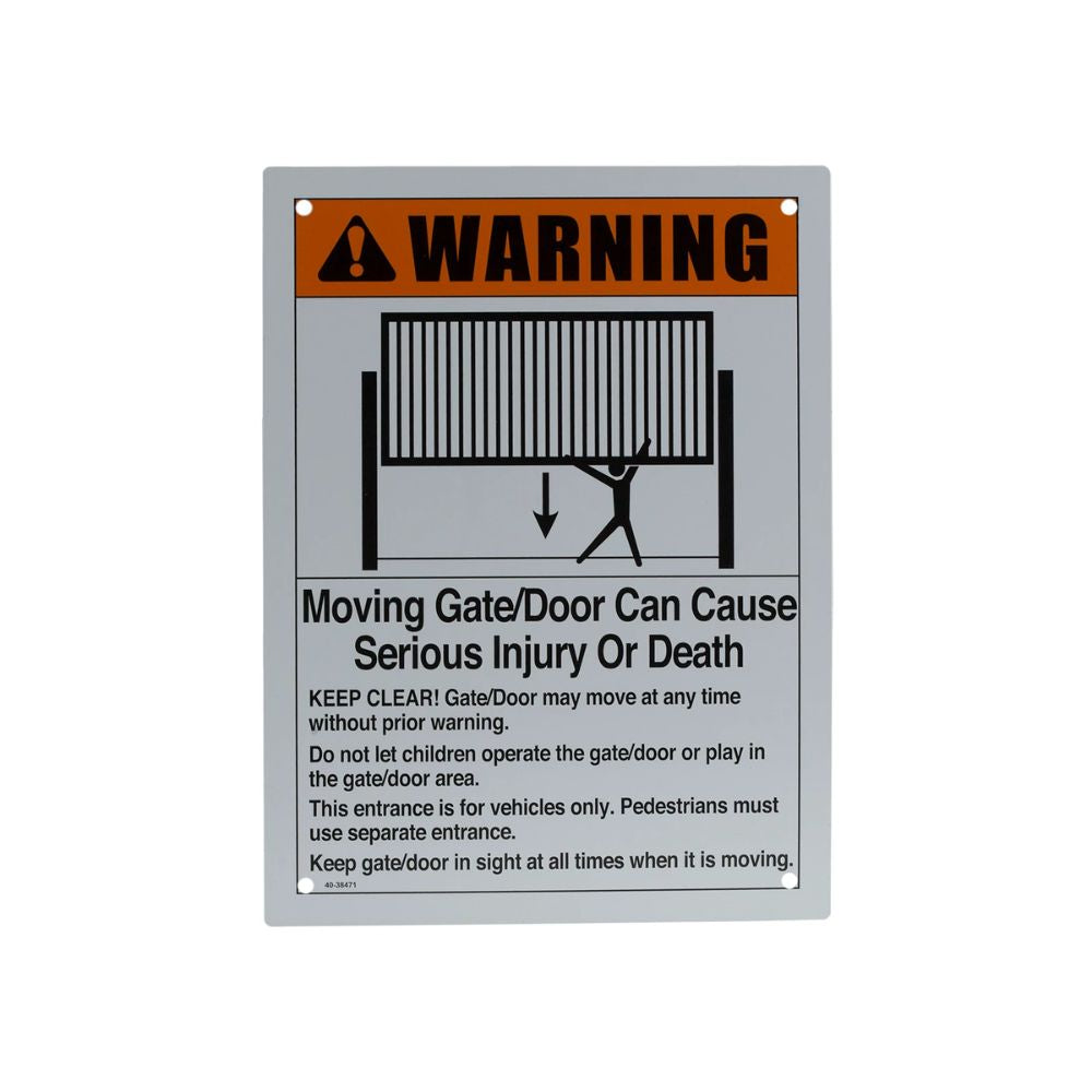 LiftMaster UL Warning Sign K40-38471 | All Security Equipment