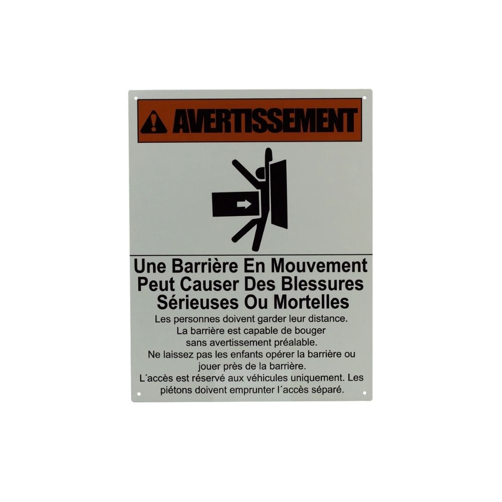 LiftMaster Warning Sign, French 40-3505-FR | All Security Equipment