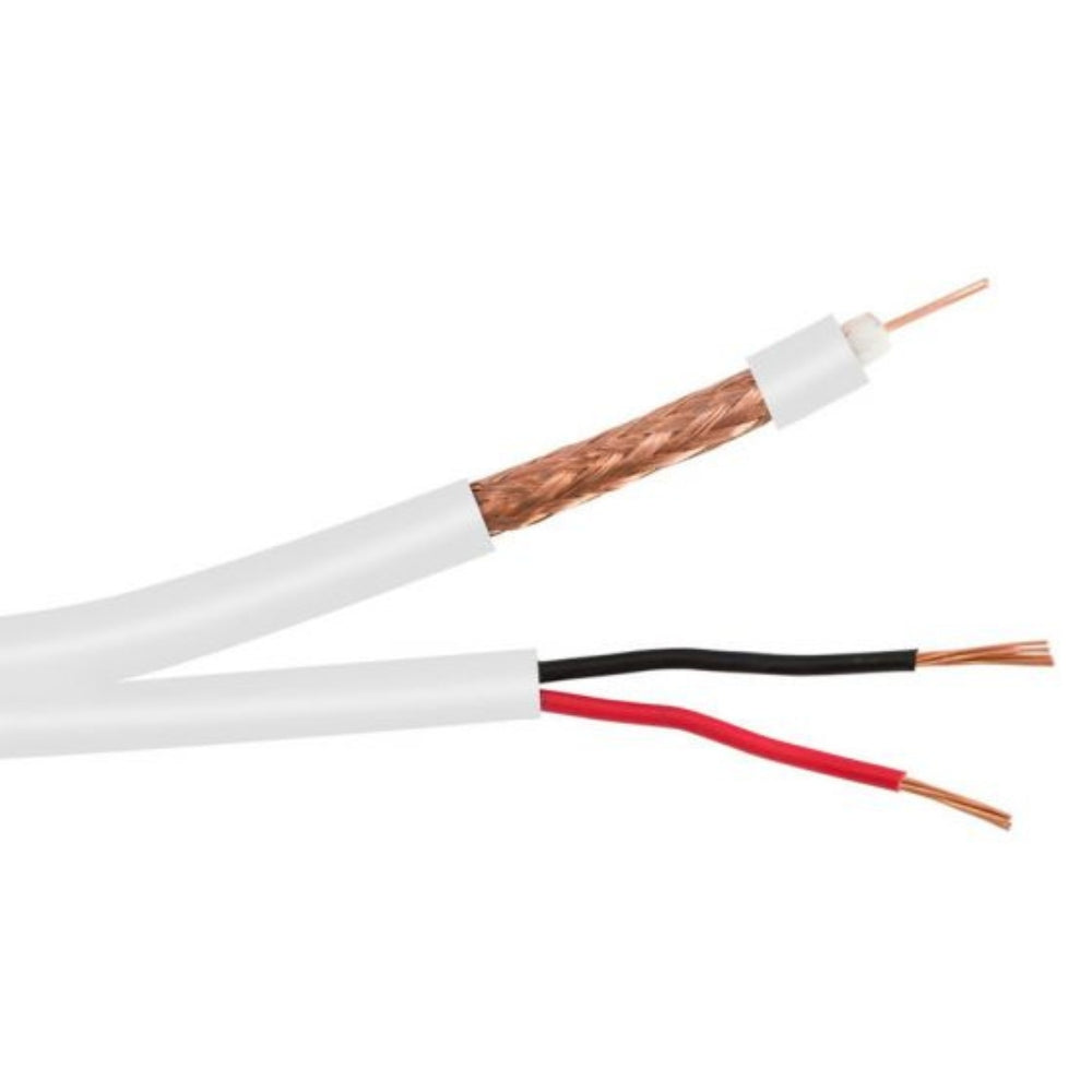 SCP RG59/U Siamese Coaxial White FR-PVC 500 ft. RG59/U-S-CCA-WT-5-RIB